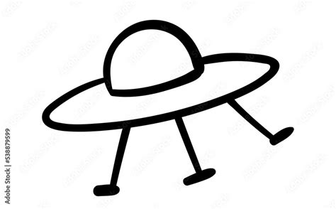 Hand Painted UFO Space Flying Saucer Spaceship Extraterrestrial Life
