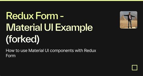 Redux Form Material UI Example Forked Codesandbox