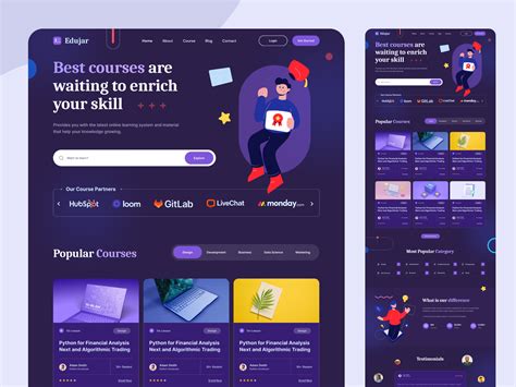 Figma Website Template Design For E Learning Platform Educational