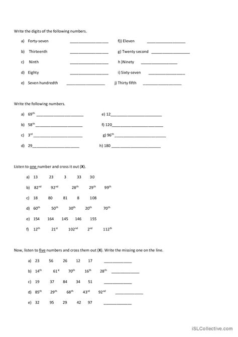 Cardinal And Ordinal Numbers English ESL Worksheets Pdf Doc