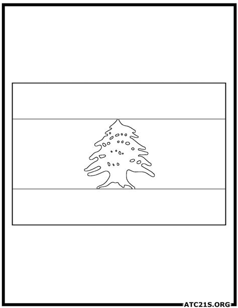 Lebanon Flag Coloring Page ATC21S