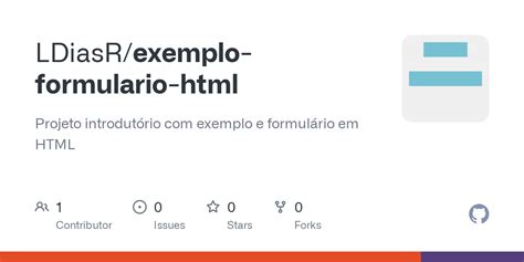 Github Ldiasr Exemplo Formulario Html Projeto Introdut Rio