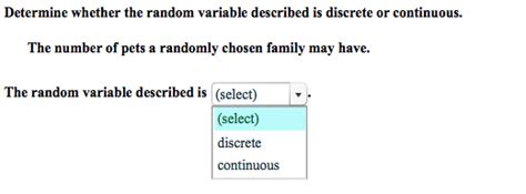 solved determine whether the random variable described is