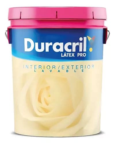 Pintura Latex Pro Duracril Interior Exterior Lavable 20lt Color Blanco