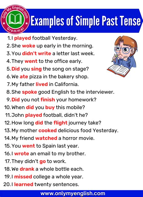 20 Examples Of Simple Past Tense Sentences OnlyMyEnglish Simple