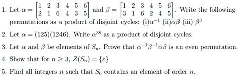 solved text 5 3 67 and 8 let a write the following 6 permutations product of disjoint