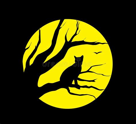 Silueta Del Gato En Un Blanco Ilustración del Vector Ilustración de