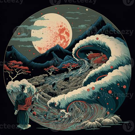 The Great Wave Off Kanagawa Painting Reproduction Japanese Style