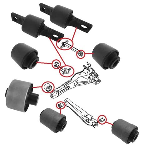 7 Silentblocs pour un coté de la suspension arrière Volvo S40 V40