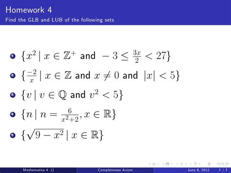 completeness axiom