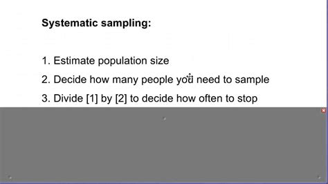 sampling systematic sampling youtube