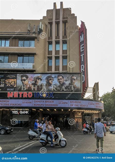 Heritage Movie Theatre With American Flags Editorial Image