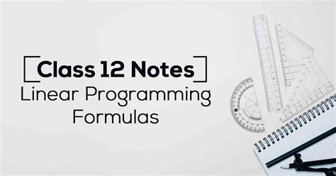 class 12th math liner programming formulas cbse 2023