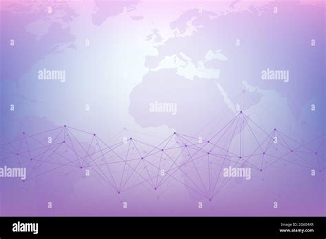 Global Network Connections With World Map Internet Connection