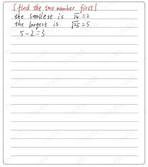 solved 1 what is the difference of the smallest and largest integer between sqrt 2 and sqrt