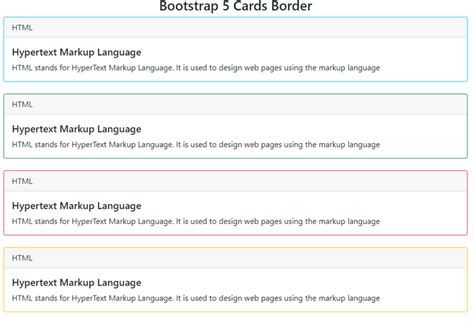 Bootstrap Cards Border Geeksforgeeks