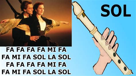 Titanic flauta dulce fácil tutorial con animación easy flute