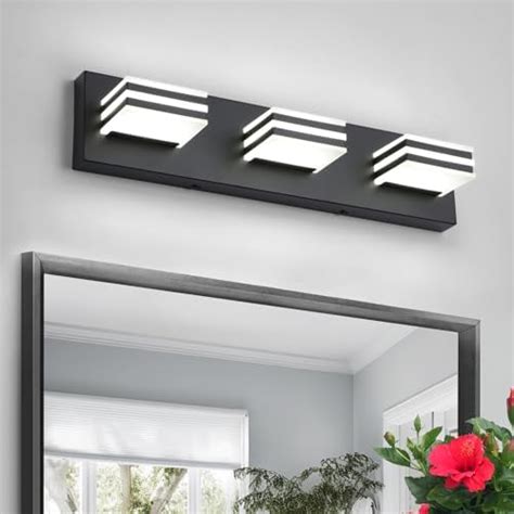 Amazon yumcrelect Luces de tocador negras mate para baño 3 luces