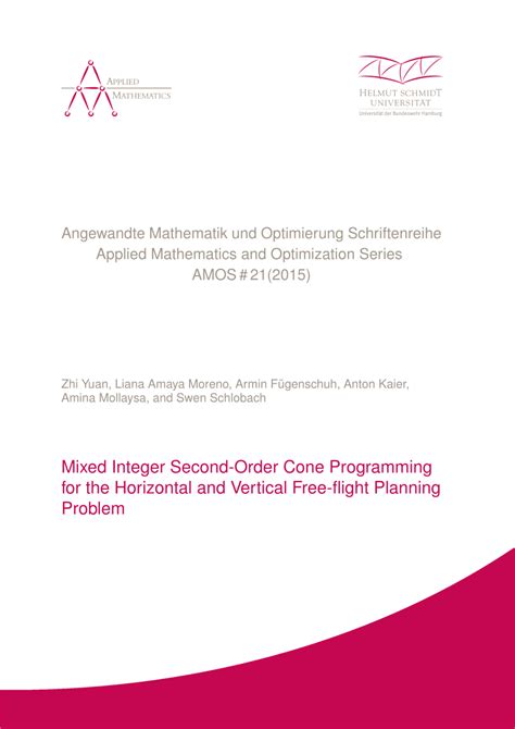 pdf mixed integer second order cone programming for the horizontal and vertical free flight