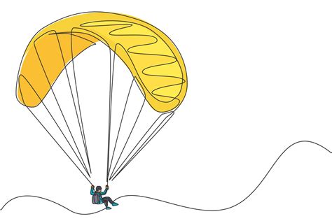 un dibujo de una sola línea de un joven deportista que vuela con un