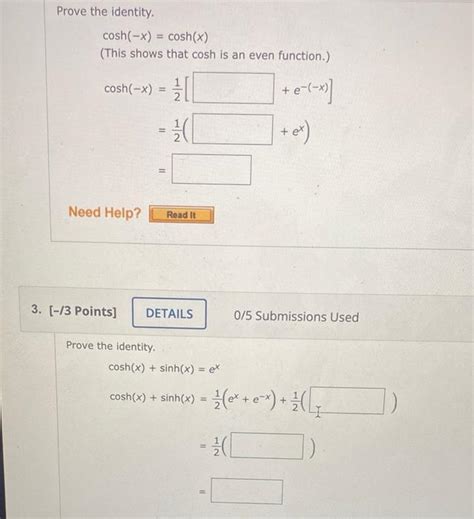 Solved Prove The Identity Cosh X Cosh X This Shows Chegg