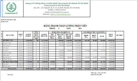 TẢI MIỄN PHÍ 9 Mẫu bảng lương nhân viên Excel mới nhất