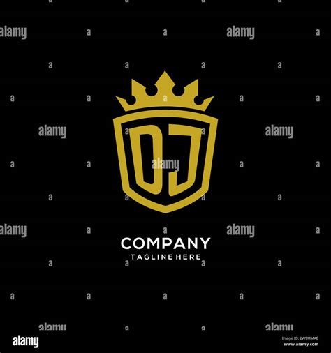 Initial DJ Logo Shield Crown Style Luxury Elegant Monogram Logo Design