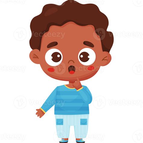 Ni O Negro Sorprendido Emoci N Del Personaje Png