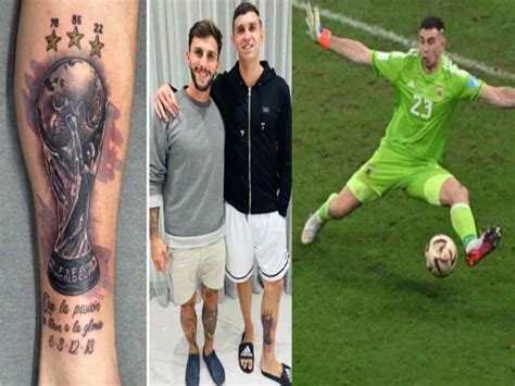 Dibu Martínez se tatúo la Copa del Mundo donde le pegó el tiro de