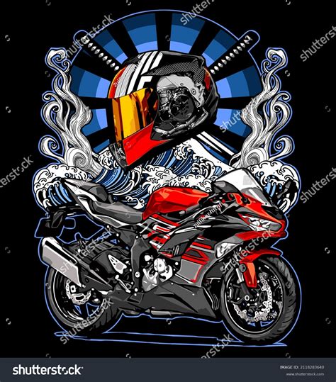 Sport Motorbike Wave Helmet Vector Template Stock Vector Royalty Free
