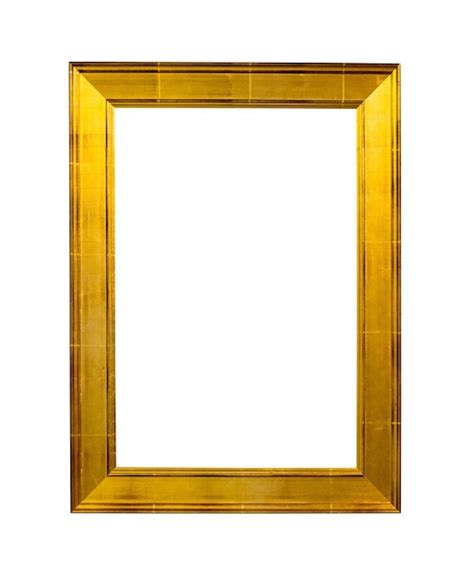 Viejo Marco De Imagen Dorado Plano Ancho Aislado Foto Premium