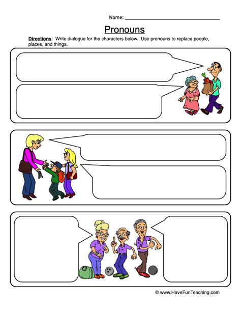Pronouns Dialogue Worksheet Have Fun Teaching Worksheets Library