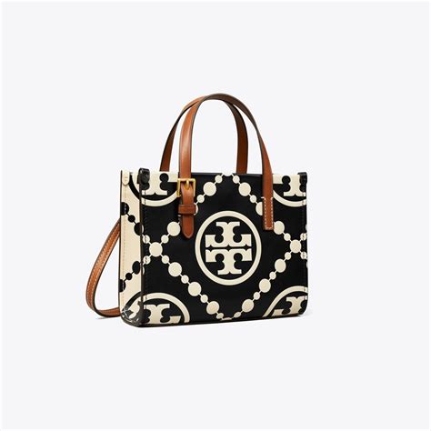Kontrastierend Gepr Gte Eckige Mini Tote Bag Mit T Monogramm Damen