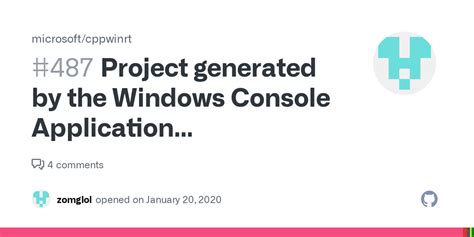 project generated by the windows console application c winrt fails to build · issue 487