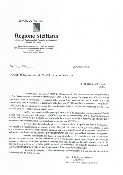 Dirigente Generale Pubblicato Il Comunicato Prot 15628 Gestione