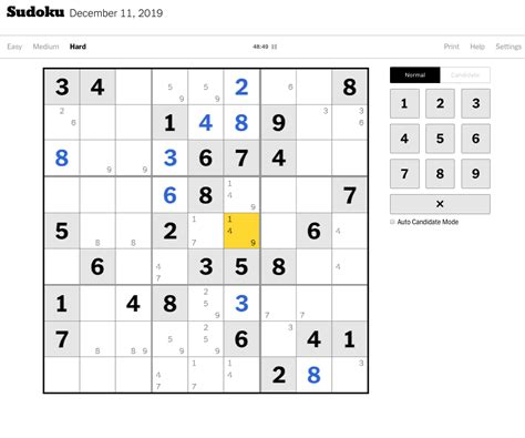 The New York Times Hard Sudoku A Guide Youtube Printable Sudoku New
