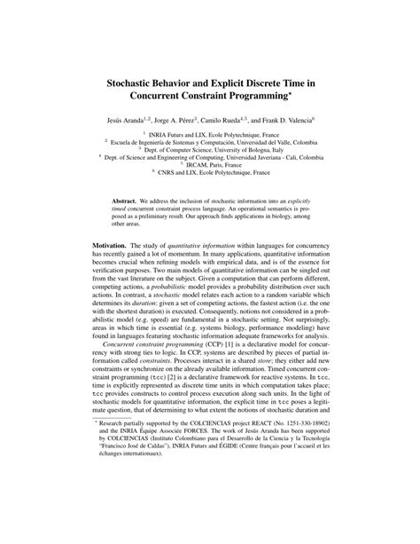pdf stochastic behavior and explicit discrete time in concurrent constraint programmin