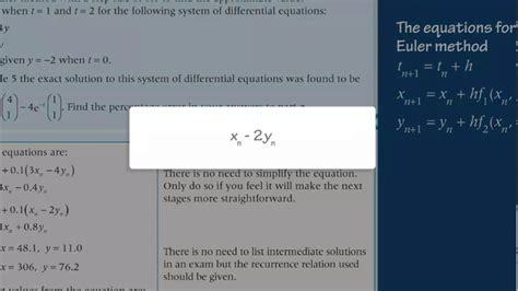 eulers method for coupled differential equations ib maths applications and interpretation youtube