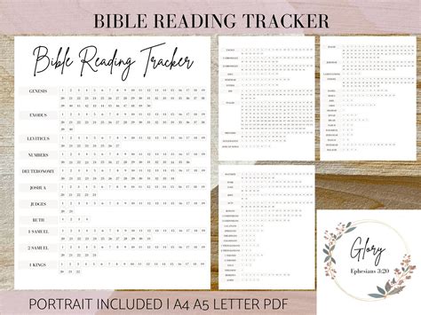 Bible Reading Tracker Bible Reading Log Bible Study Letter Etsy
