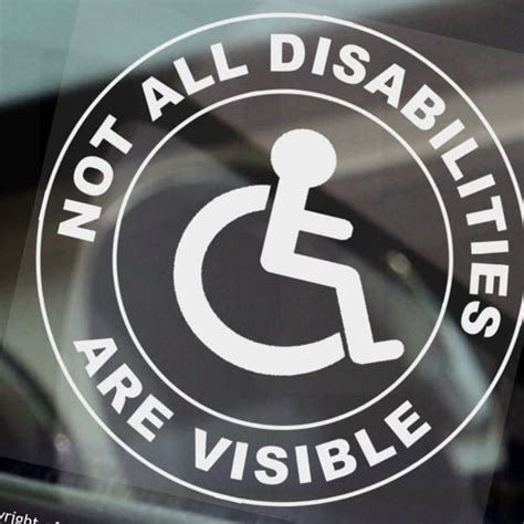 Not All Disabilities Are Visible Bumper Sticker Vinyl Decal Etsy
