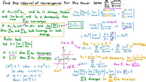 question video find the interval of convergence for a power series nagwa