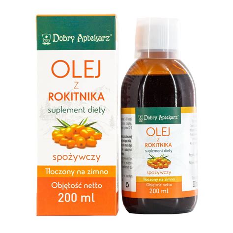 Olej z rokitnika 200ml SUPLEMENT DIETY TŁOCZONY NA ZIMNO Sklep EMPIK