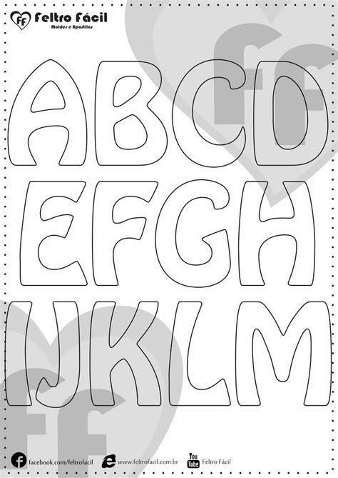 Molde De Letras Do Alfabeto Feltro Fácil Artesanato Em Felt Crafts