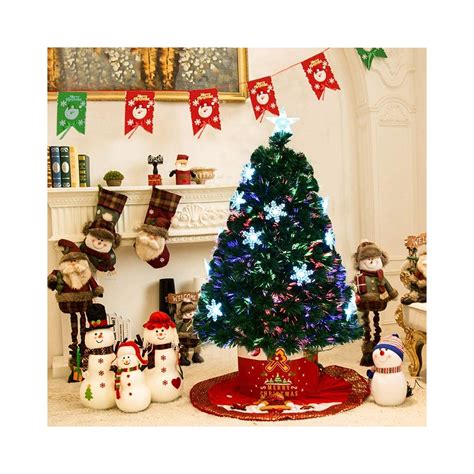 Costway Sapin De Noël Arbre De Noël Artificiel Avec Lumières Led Et