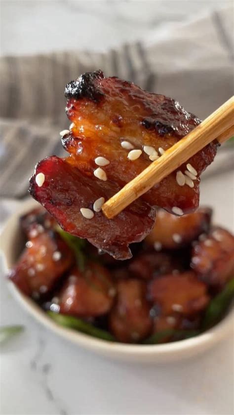 The Best Air Fryer Honey Teriyaki Pork Belly Bites The Savory Chopstick