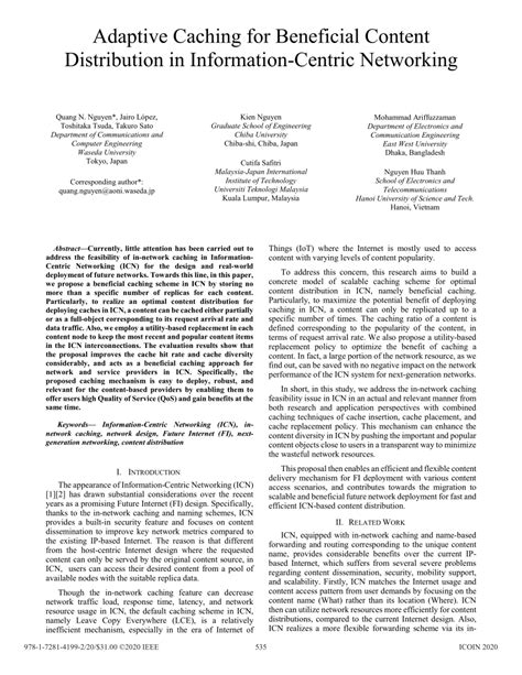 pdf adaptive caching for beneficial content distribution in information centric networking
