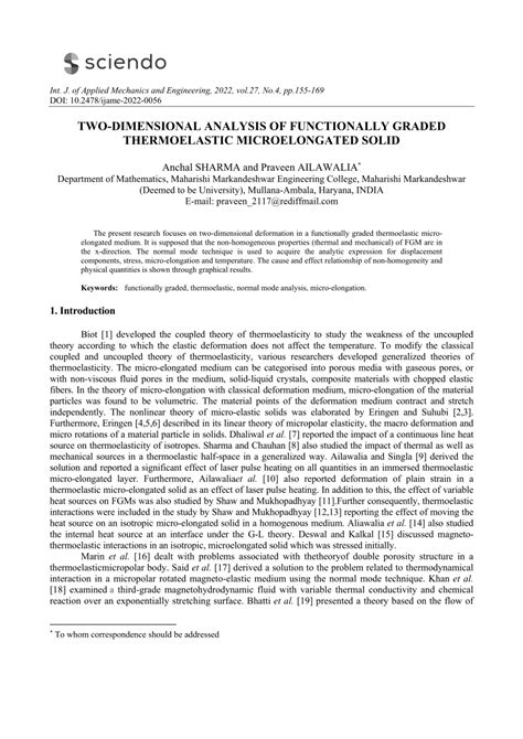 pdf two dimensional analysis of functionally graded thermoelastic microelongated solid