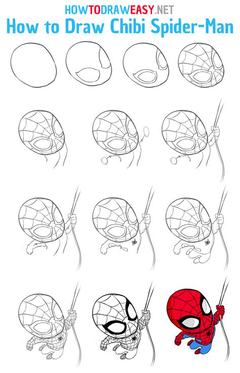 Spider Man Drawing Steps