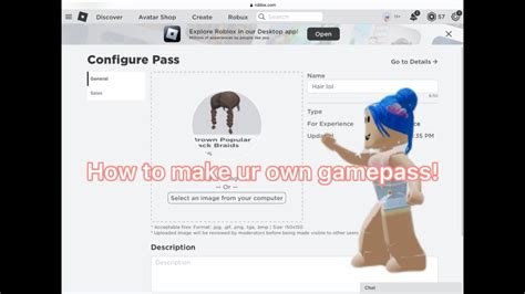 How To Make Ur Own Game Pass In Roblox Youtube