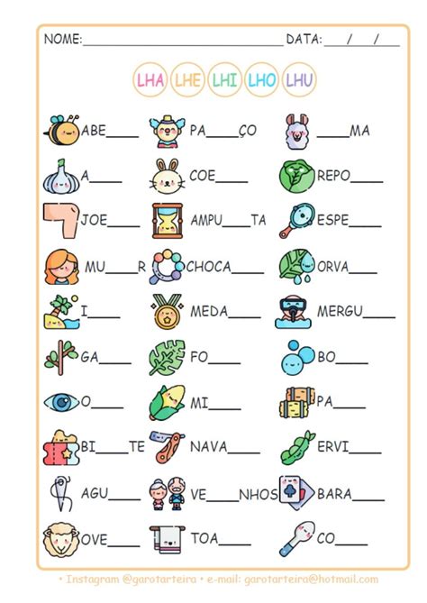 Apostila de Atividades Sílabas Complexas pdf Elo7